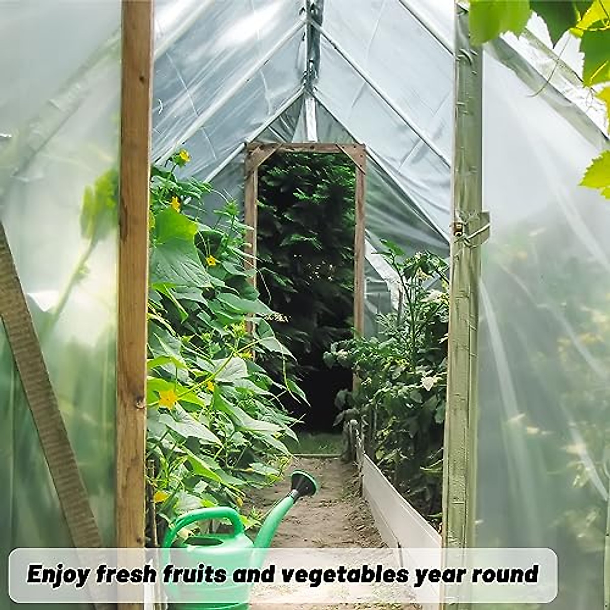 6 Mil Clear Greenhouse Plastic Sheeting,Transparent Plastic Film for Greenhouse, Resistant Polyethylene Film for Farm,Garden (6.5ftx9.8ft)