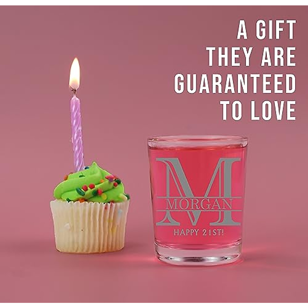 Personalized Etched 2.5oz 1pk Shot Glass – Customized Monogram Name, Custom Gifts Men Women, Groomsmen, Engraved Wedding Birthday Anniversary Retirement Gift Ideas Him Her, Party Favors, Halpert