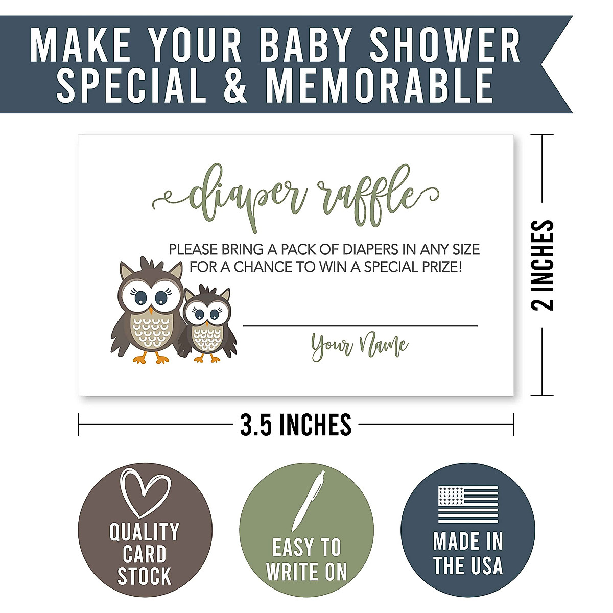25 Baby Shower Diaper Raffle Tickets For Baby Shower Games To Play - Owl Baby Shower Games Gender Neutral, Diaper Raffle Cards, Baby Raffle Tickets, Baby Shower Invitation Inserts, Baby Shower Ideas