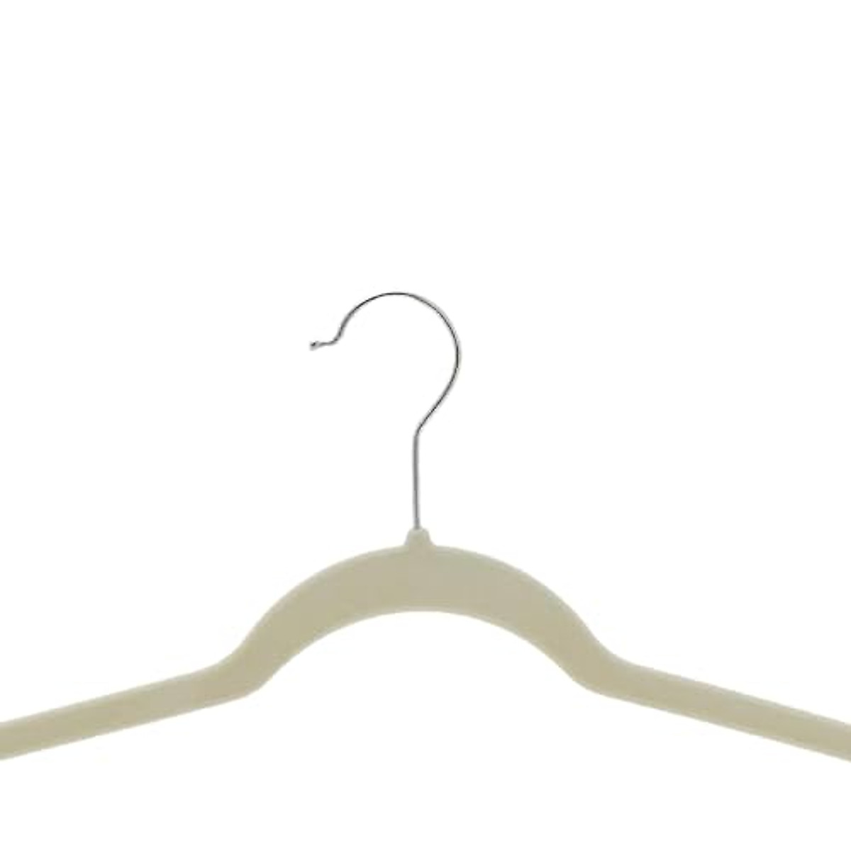 Amazon Basics Slim, Velvet, Non-Slip Suit Clothes Hangers, Ivory/Beige- Pack of 30