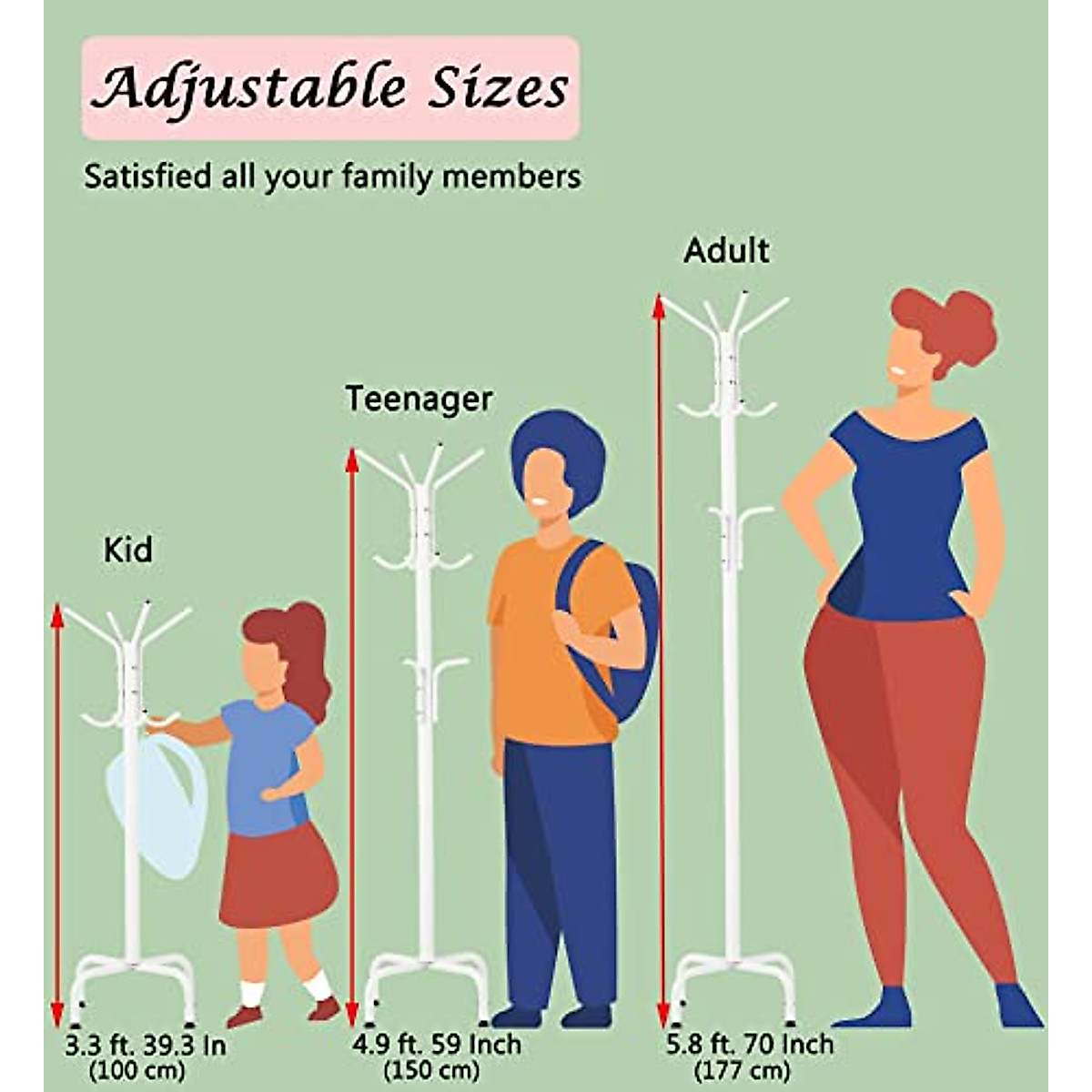 Oikos coat racks free standing, coat stand, coat rack stand, coat rack, hat tree, hall tree, hat stand, standing coat rack, rustic coat rack, entryway coat rack, cloth hanger rack stand (Cream White)