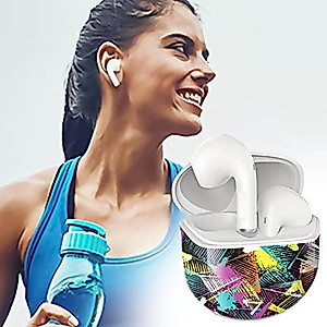 Wireless Noise Cancelling Bluetooth Headset with Creative Tuya Chaging Case, in Ear Earbuds IPX5 Sports Waterproof Bluetooth 5. 0 Stereo Surround Headphones, Dark Grey