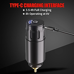 Tattoo Pen Kit - POSEIDON Wireless Tattoo Machine Kit, Tattoo Gun Kit with Tattoo Power Supply and 40 Pcs Tattoo Cartridge Needles, Complete Tattoo Kit Tattoo Supplies for Beginners(PTK018)