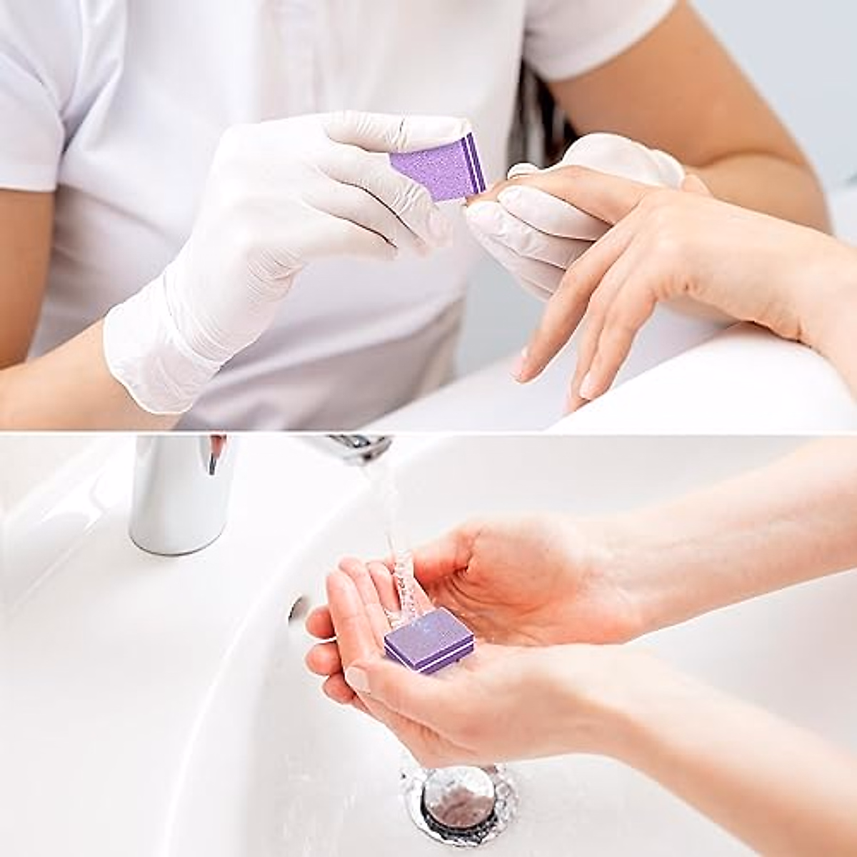 25 Pcs Nail Files for Acrylic Nails and 50 Pcs Purple Mini Buffer Block File, 100/180 Grit Nail Buffer Double Sides Emery Boards Fingernail Files