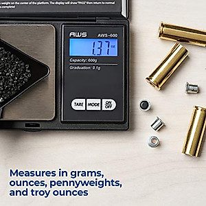 AWS - Digital Pocket Weight Scale - 600 G x 0.1 G - (Black)