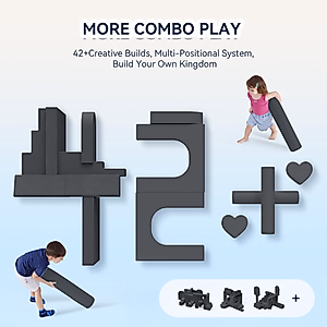 Modular Play Couch for Kids Toddler - 14PCS Kids Sofa to Boost Creativity, Boys and Girls DIY Creativing Playroom Couch for Playroom Bedroom Nursery