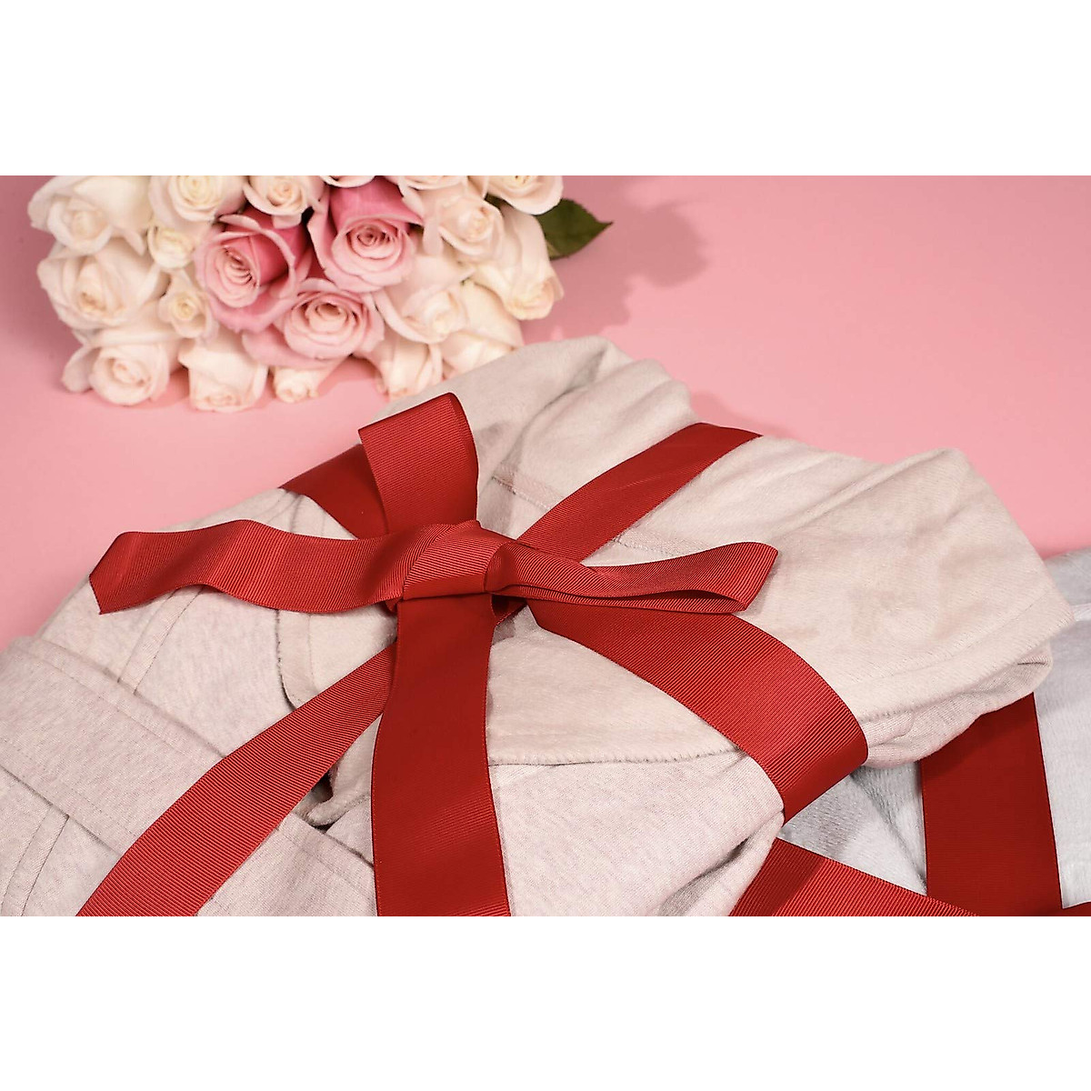 Yogalicious Ultra Plush Cozy Fleece Robe - Heather Snow - Large