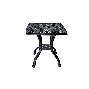 PatioLand Elizabeth Outdoor Patio 5pc Adjustable Club Chairs Cast Aluminum - Antique Bronze (Olefin Walnut Cushion)