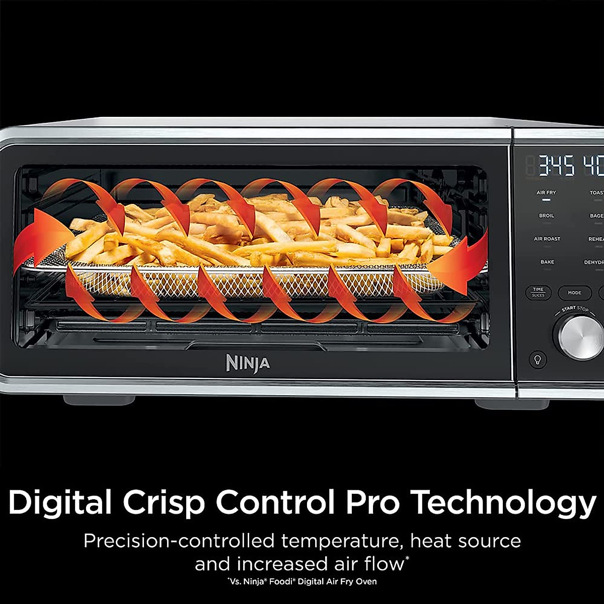 Ninja FT205CO Digital Air Fry Pro Countertop 8-in-1 Oven Extended Height (Renewed) Bundle with 3 YR CPS Enhanced Protection Pack