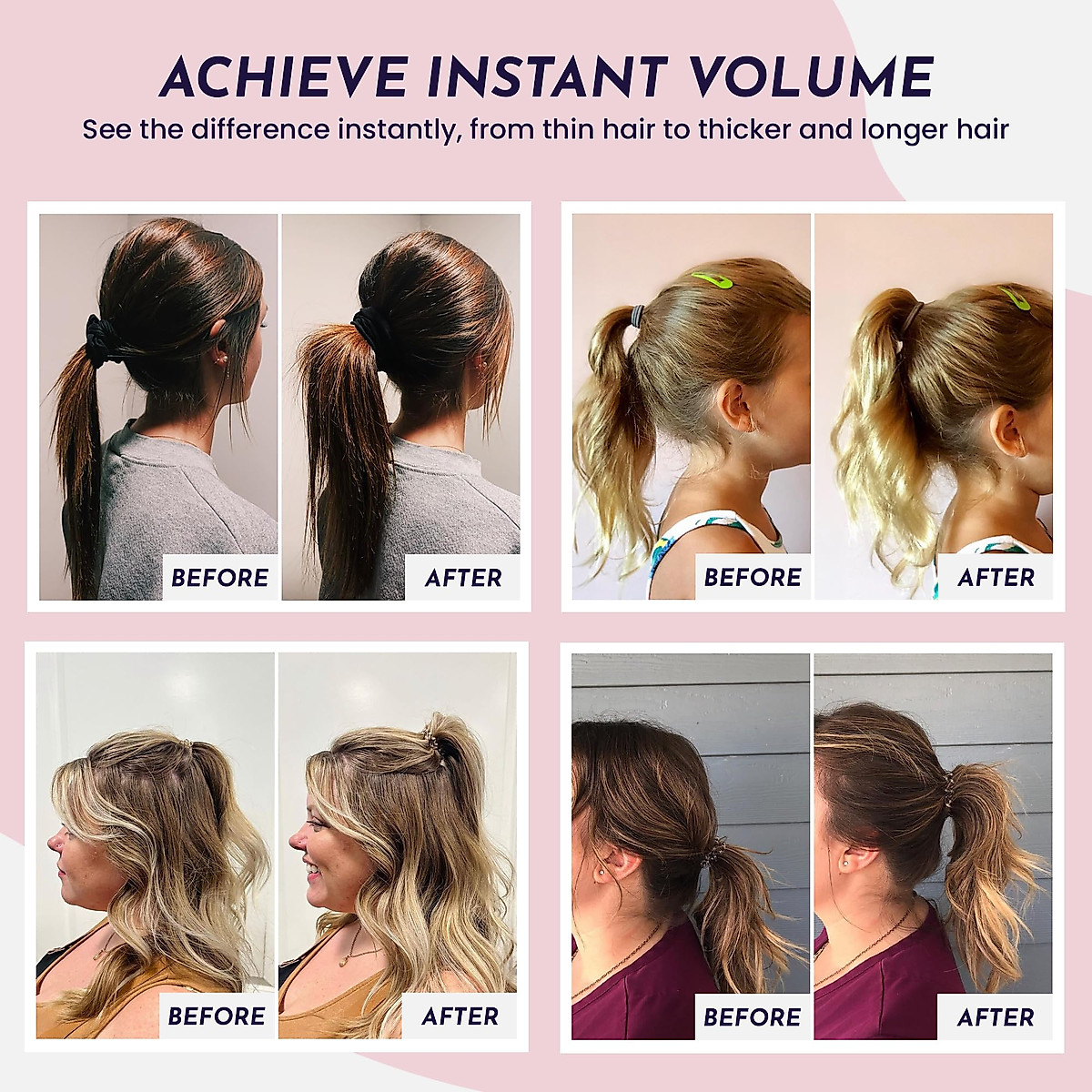 Pony Popper Hair Clip - Ultimate Solution for Full, Voluminous, and Natural Ponytails with Minimal Effort - Versatile Hair Clip for All Hair Types (Clear)