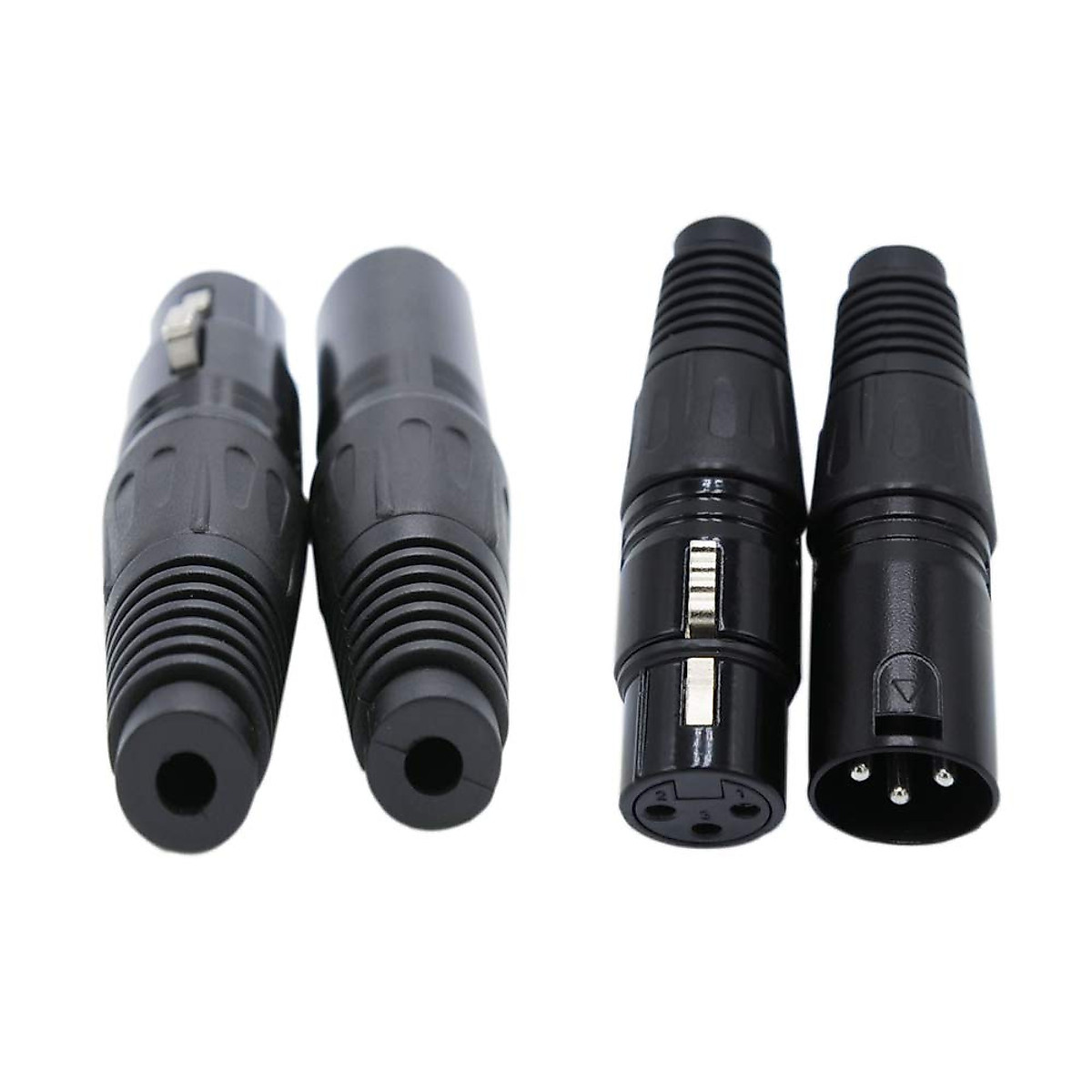 Gchee 10 Pairs DMX XLR 3 Pin Male/Female Audio Mic Snake Plug Audio Microphone Cable Connector, Black Housing