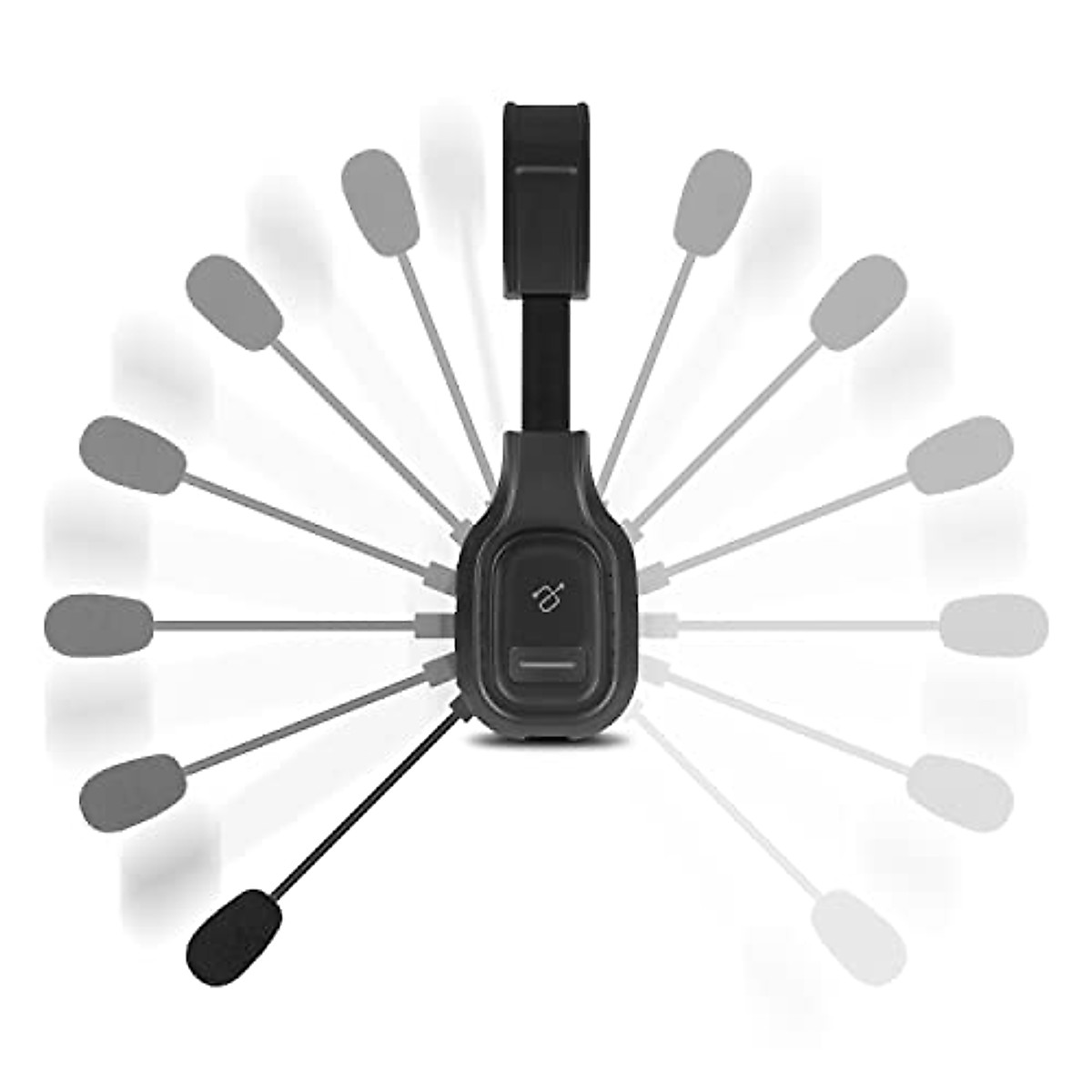 Aluratek Wireless Bluetooth 5.0 Headset with Noise Cancelling Boom Mic, for Car, Truck Driver, Business, School, Home Office, Cell Phones, PC & MAC, 34Hrs Talk Time (ABHM100F), Black