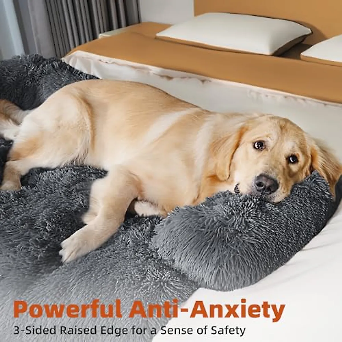 Mora Pets Dog Couch Bed for Furniture Protector Waterproof Dog Mat with Removable Washable Cover and Anti-Slip Bottom Bolster Plush Pet Sleeping Mattress for Large Medium Small Dogs