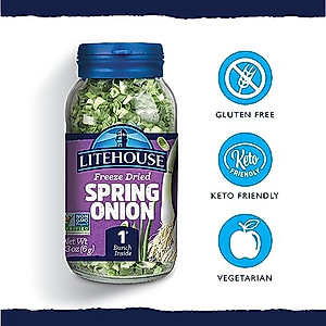 Litehouse Freeze Dried Spring Onion - Substitute for Fresh Spring Onion, Jar Equal to 1 Spring Onion Fresh Bunch, Organic, Spring Onion Seasoning, Non-GMO, Gluten-Free - 0.23 Ounce 3-Pack