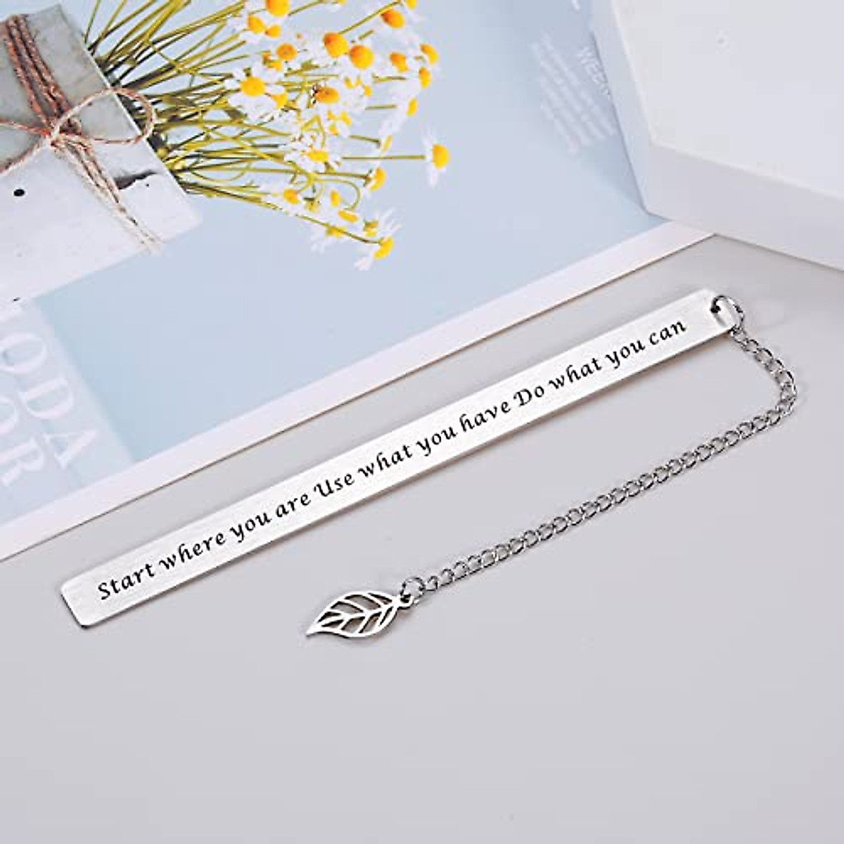 Inspirational Bookmarks Gift Metal for Women Men Christmas Birthday Bookmarks for Son Daughter Friend Stocking Stuffer Teenagers Boys Friends Coworker Student Teachers School Home Office Supplies