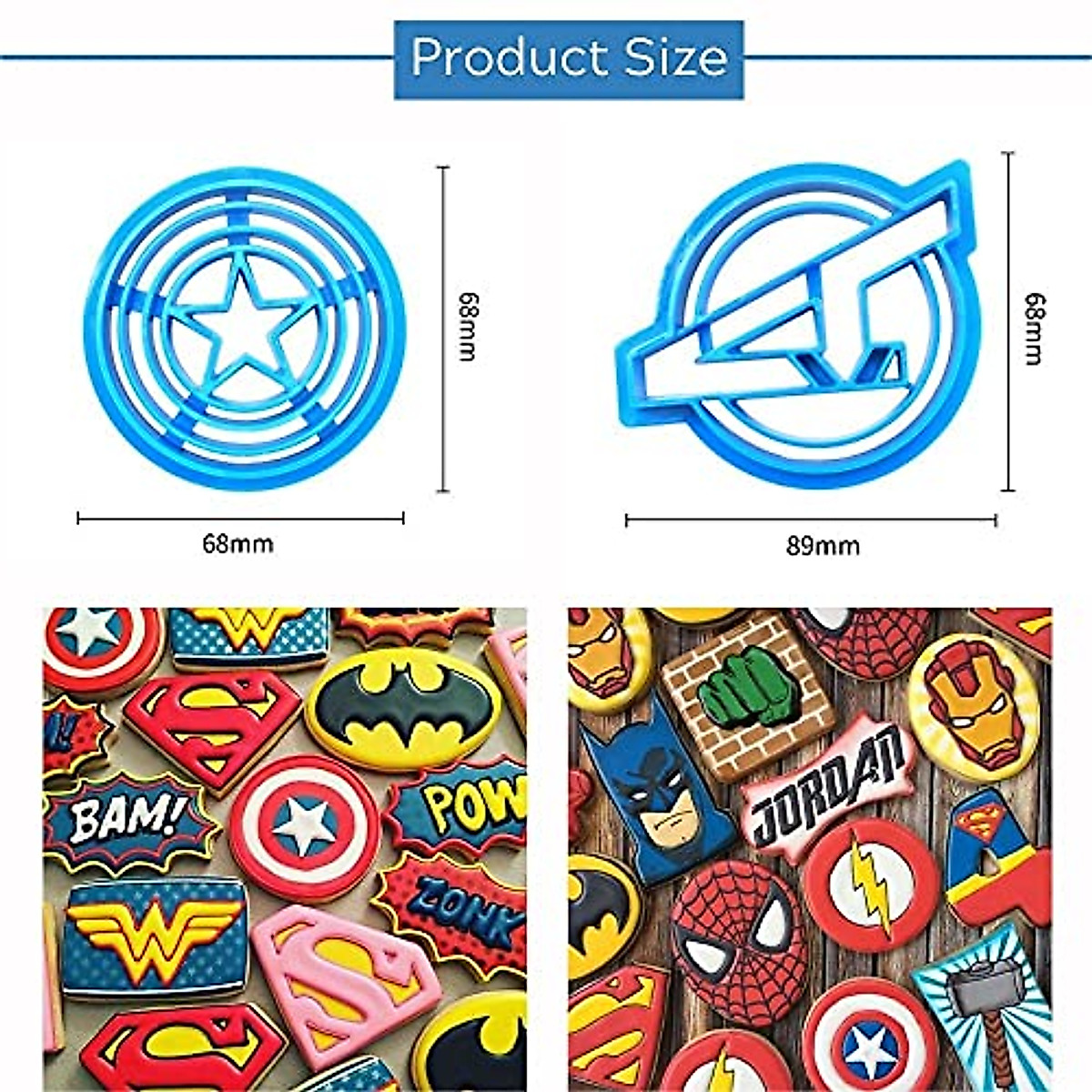 Crethinkaty Plastic Cookie Cutters,6 Pieces Fondant Cutter Set,Cartoon Biscuit Cutter,Cartoon Cookie Impression Cutter,Sugar Craft Cake Decoration