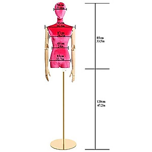 Mannequin Display Stand Dress Form Mannequin Body, Detachable Mannequin Realistic Display Mannequin Head Metal Base ( Color : Black ) (Black )