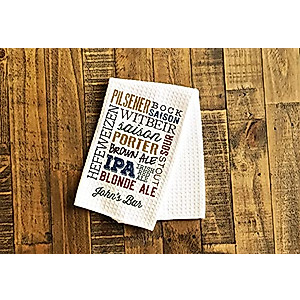 Beer Types Towel | Personalized Kitchen Towel | Brewing Gift | Father's Day Gift | Personalized Dish Towel | IPA Gift | Mens Kitchen Gift