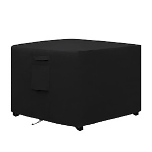 Easy-Going Outdoor Fire Pit Cover Square 40" Lx40 Wx24 H, Durable Outdoor Gas Firepit Cover, Waterproof and Weatherproof Cover for Fire Pit, Black
