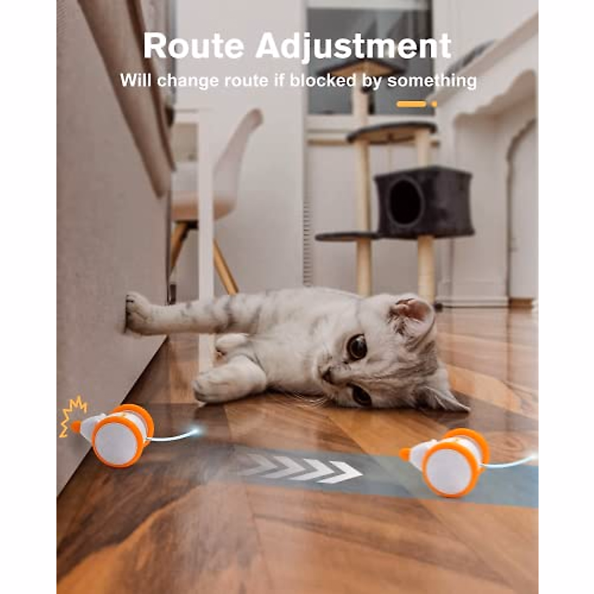 Hoofun Automatic Interactive Cat Toys for Indoor Cats: Pet Play Ball Kittens Electronic Rat Cats Toys with LED Lights Kitten Toys Mice Smart Toys, Cats Toys with Motion Wheel (Mouse)