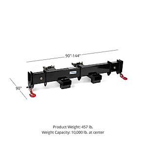 Titan Attachments Forklift Spreader Beam 90" - 144" Adjustable Telehandler