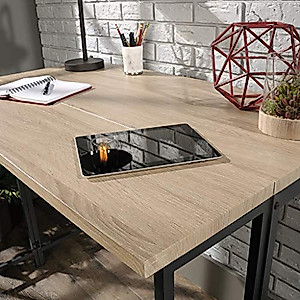 Sauder North Avenue Table with Drop Leaf, L: 47.50" x W: 28.38" x H: 36.13", Charter Oak Finish