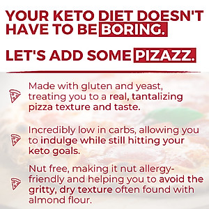 Keto Pizza Crust - Low Carb and Keto Friendly - Only 1g Net Carbs - Incredible Taste and Texture - Zero Sugar - Just Add Water and Oil - Keto Has Never Been So Easy - Keto Food - No Almond Flour - Non-GMO Sourced (7.6oz Mix) (1-Pack)