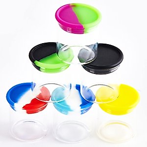 vitakiwi 15ml Glass Wax Concentrate Container Airtight with Silicone Lid Multi Use Jars (50)