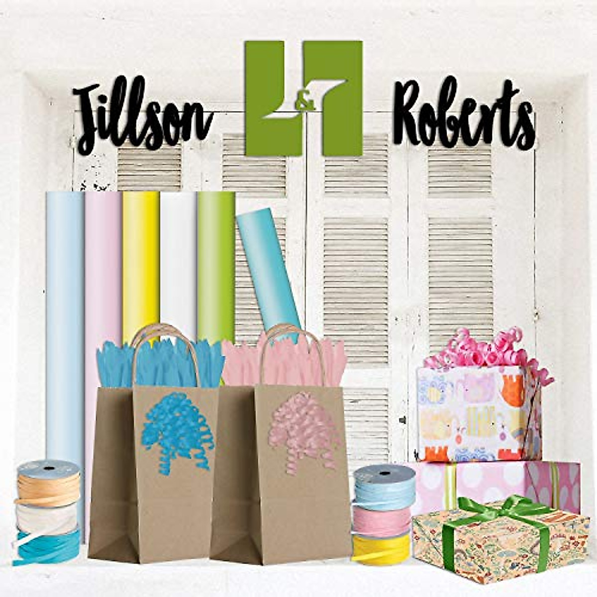 Jillson Roberts 6 Roll-Count All-Occasion Solid Color Gift Wrap Available in 10 Different Assortments, Pretty Pastels