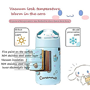 Roffatide Anime Cinnamoroll Cute Stainless Steel Vacuum Thermos Water Bottle Mug for Girls Women Hot & Cold for Hours Insulated Bottle Gift for Birthday Christmas Blue