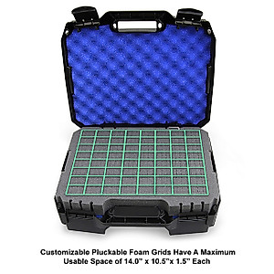 CASEMATIX 17 inch Mobile Podcast Station Travel Case Fits Mixers, Microphones, Laptops and Cables with Dual Customizable Foam Layers - Case Only with Blue Foam
