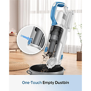 FABULETTA Cordless Vacuum Cleaner for Home, Up to 45 Min Runtime 6 in 1 Stick Vacuum Cleaner with Detachable Battery, Super Lightweight, Great for Pet Hair & Carpet & Hard Floor,White