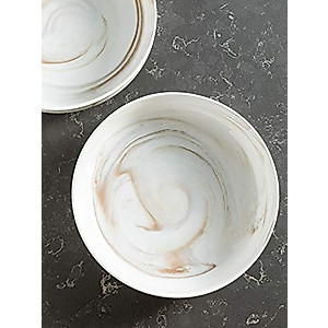 YHOSSEUN Ceramic Salad Bowl,10-inch Porcelain Serving Bowls for Pasta Fruit Snacks, 1.9 Quarts Large Stackable Dinner Serving Bowl Set of 2, Brown