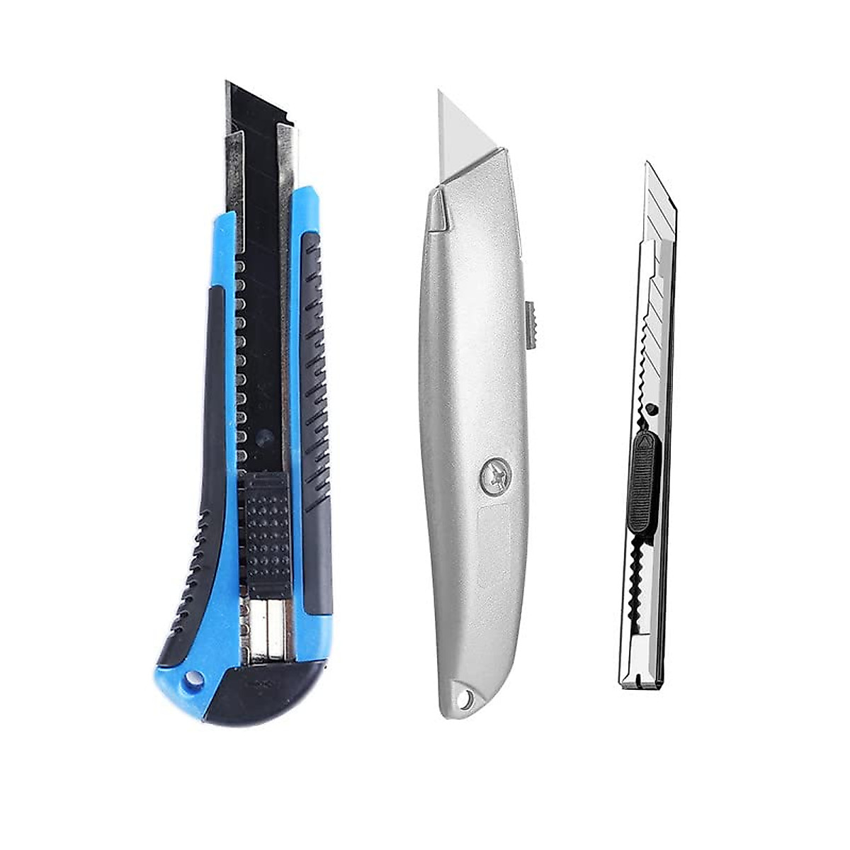Utility Knife - Set of 3 - Brozigo Retractable Razor Knife Set - Box Cutter