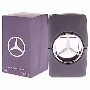 Mercedes-Benz Man Grey Perfume for Men - Amber Spicy Scent - Opens with Notes of Citruses and Pink Pepper - Blended with Sage and Ambroxan - Warm and Enveloping Fragrance - 0.15 oz EDT Spray