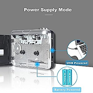Updated Cassette Player with Speaker-Portable Cassette Tape to MP3 Converter- Convert Tapes to Digital Format via USB, Compatible with Mac Laptops & Personal Computers