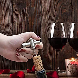 Mini Key Ring Wine Opener, Ultimate Keychain Corkscrew Tool, Emergency Travel Cork Wine Opener (Silver)