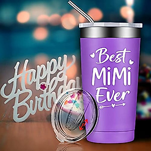 BIRGILT Best Mimi Ever - Mothers Day, Birthday, Christmas Gifts for Mimi from Grandkids - Mimi Gifts for Grandma - 20oz Best Mimi Tumbler Cup