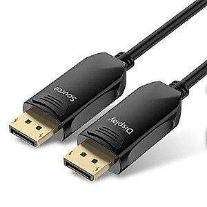 BIFALE DP Fiber Cable 33ft, Displayport Fiber Optic Cable High Speed 32.4 Gbps 8K@60Hz 4K@165Hz 2K@144Hz DP1.4, Fiber DP to DP Cable Slim and Flexible, Gold Plated Connector