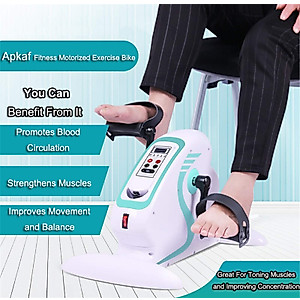 Apkaf Fitness Motorized Exercise Bike with Leg Protector, Electric Pedal Exerciser for The Elderly and Seniors, Electronic Physical Therapy Rehab Bike Trainer with Bonus Grip Strength Ball