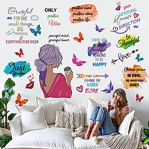 Inspirational Wall Decals Stickers Quotes Peel and Stick Vinyl Wall Decals Multicolor Paint Splatter Wall Decals Splatter Splotches Wall Sticker or Walls Motivational Saying Positive Wall Stickers