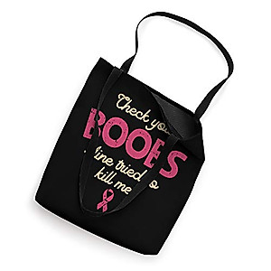 Breast Cancer Awareness Check Your Boobs Survivor Gift Tote Bag