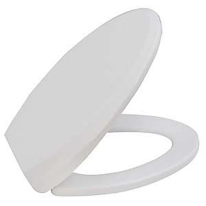 DAYAO Premium Elongated Toilet Seat with Cover Quiet Close, Two-Click to Quick Release, Easy Installation Never Loosen Hinge, Slow Close Toilet Seat and Cover, Easy Cleaning-White Color (Elongated)