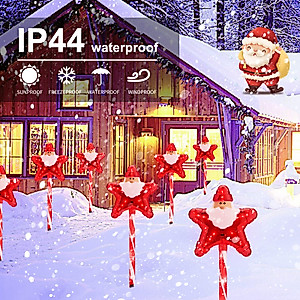 Brightown Christmas Decorations Pathway Lights Outdoor - 23 inches 124 LED Santa Candy Cane Lights Lighted Waterproof for Holiday Garden Lawn Yard Sidewalk Walkway Markers, 4 Pack