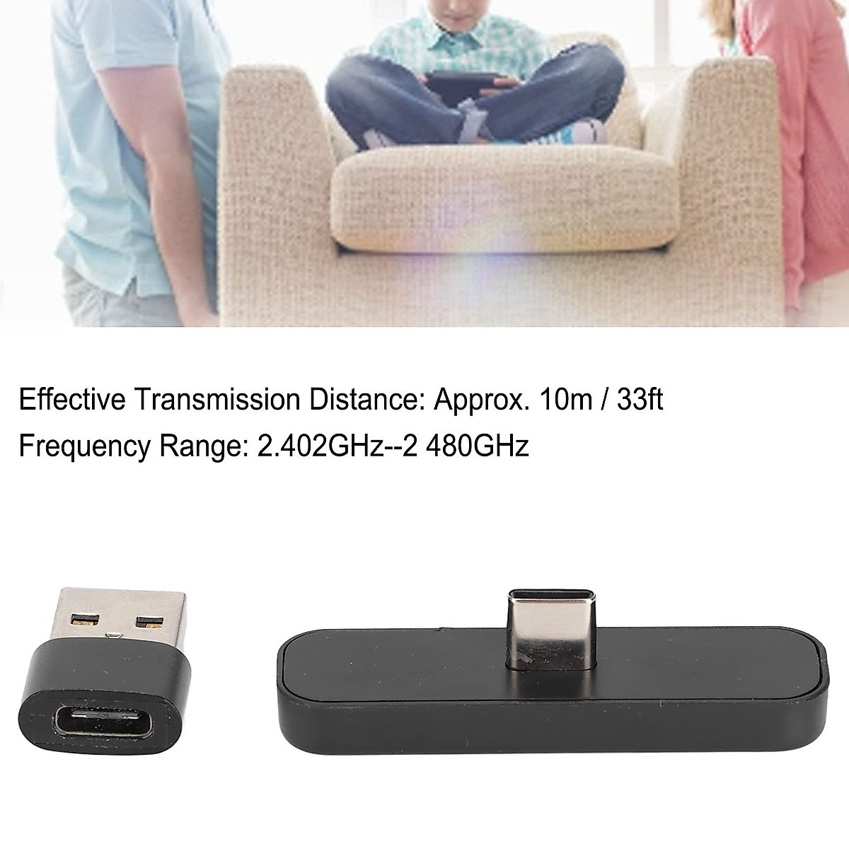 Bluetooth Adapter for Switch ,BT 5.0&EDR Audio Transmitter with Low Latency USB C to USB, 10m/33ft BT Distance