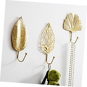 CAXUSD 7pcs Metal Wall Hooks Country Decor Iron Key Hook Rustic Decor Gold Leaf Wall Art Metal Signs Retro Decor Hat Hooks Country Hats Household Coat Hook Multifunction Robe Wrought Iron