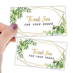 180 Pieces Thank You for Your Order Card Support Small Business Customer Thank You Cards Gold Foil and Green Appreciation Note Cards for Online or Stores, Handmade Goods and More