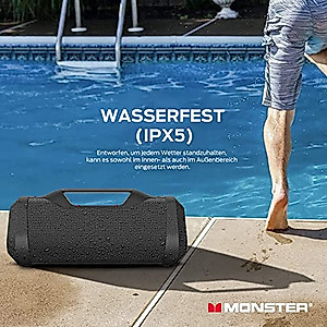 Monster Blaster 3.0 Portable Speaker, 120W Wireless Bluetooth Speaker, IPX5 Rechargeable Waterproof Bluetooth Speaker with USB Charge Out & Aux Input