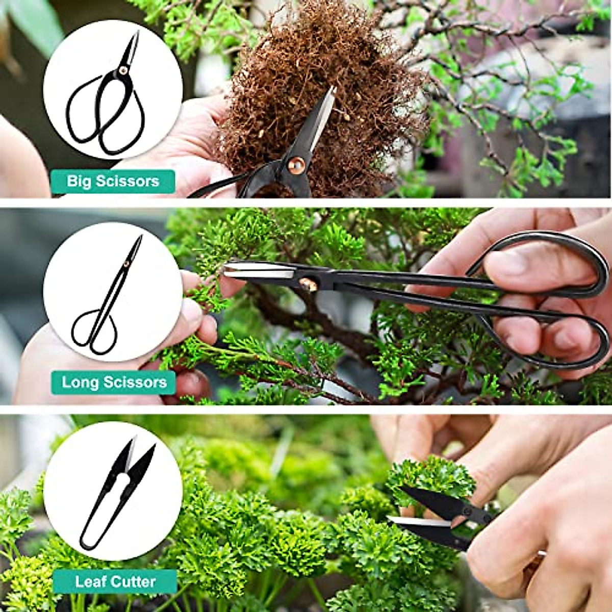 16PCS Bonsai Tools Kit with Bag,Gardening Succulent Tree Indoor Beginner Tool Kit with Bonsai Wire, Pruning Shears, Bonsai Scissors, Gardening Trimming Tools, Gifts for Women