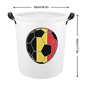 Belgium Soccer Large Laundry Basket Hamper Bag Washing with Handles for College Dorm Portable
